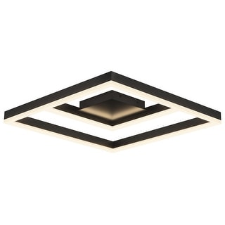 PageOne Lighting Symmetry Satin Dark Gray LED Semi-Flush Mount - Bed ...