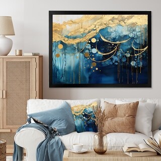 Designart "Sunlight Breaking In The Waves" Abstract Painting Framed ...