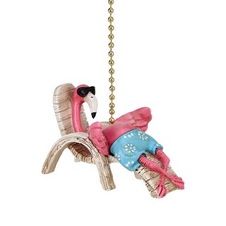 Beachy Pink Flamingo Lounging in Beach Chair Ceiling Fan Light ...