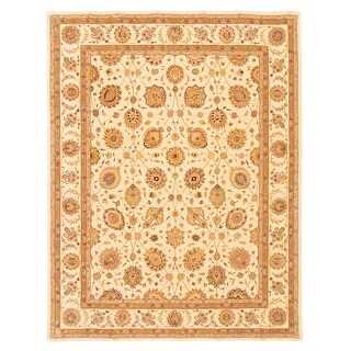 ECARPETGALLERY Hand Tufted Tabriz Ht Cream Silk, Wool Rug - 7'9 x 10'0 ...