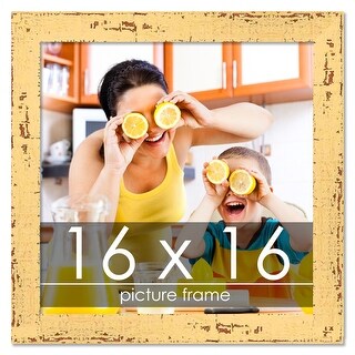 16x16 Shabby Chic Yellow Wood Picture Square Frame - 16" x 16" - Bed ...