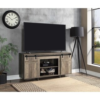 TV Stand for 60" TV, Farmhouse Entertainment Center, Sliding Barn Door ...