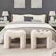 Roundhill Furniture Zorya Faux Fur U-Shaped Ottoman, Set of 2 - Bed ...