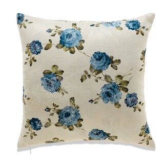 Blue Roses On White With Polyester Insert Pillow - Bed Bath & Beyond ...