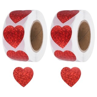 1000Pcs Shiny Love-Shaped Stickers 1 Inch Self-Adhesive Label - Bed ...
