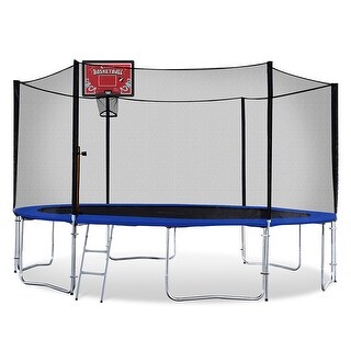 Outdoor Trampoline with Enclosure Net for Kids Adults, 15 Foot Round ...