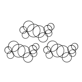 Black Metal Circle Cluster Wall Sculpture Set of 3 - Bed Bath & Beyond ...