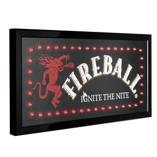 Licensed Fireball Framed Flashing LED Marquee Wall Sign (19"x10") - Red ...
