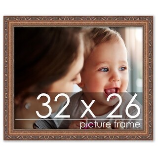 32x26 Traditional Antique Gold Wood Picture Frame - UV Acrylic, Foam ...