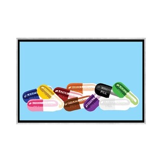 iCanvas "Chill Pill Party Blue" by Jaymie Metz Framed - Bed Bath ...