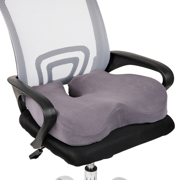 Mind Reader Office Chair Cushion Ergonomic Orthopedic Portable Memory Foam 18.25 L x 15.5 W x 4 H Bed Bath Beyond 38236851