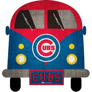 Chicago Cubs Team Bus 12" Wooden Sign - Bed Bath & Beyond - 29351406