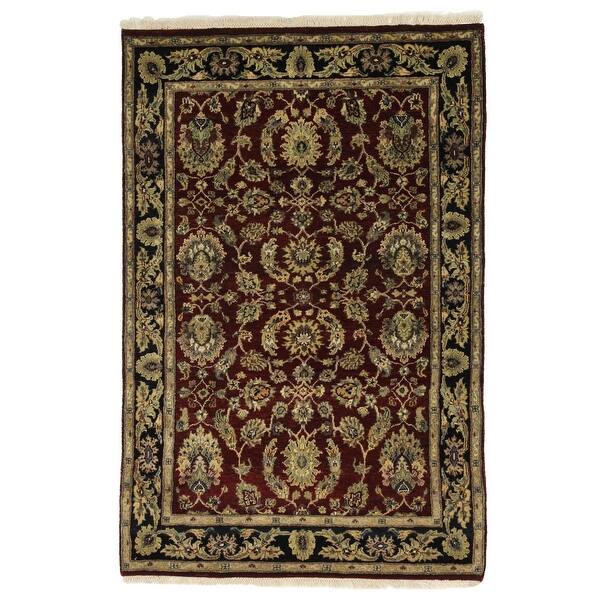 Canvello Hand Made Traditional All Over Indo Tabriz Rug - 4'0'' X 6'0 ...