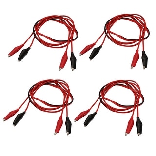 4 Pairs Double Alligator Connector Cable Jumper Wire Test Leads 1m ...