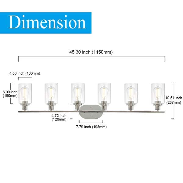 6 Light Classic Wall Light Bathroom Vanity Lighting Fixture - Bed Bath ...