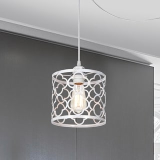 Small White Plug-In Swag Chandelier 1-Light Pendant Light - Bed Bath ...