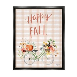 Stupell Happy Fall Plaid Seasonal Flowers Blooming Bicycle Floater ...