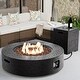 COSIEST Outdoor 41''Round Concrete Fire Pit Table with Tank - Bed Bath ...