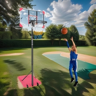 Outdoor Portable Basketball Goal System with Stable Base and Wheels ...