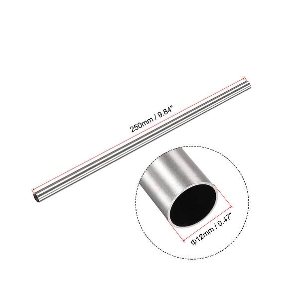 304 Stainless Steel Tubing Seamless Straight Pipe Tube - 12mm x 0.5mm x ...