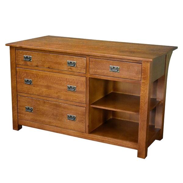 Mission 4 Drawer Oak Kitchen Island 60'' - Michael's Cherry (MC-A ...