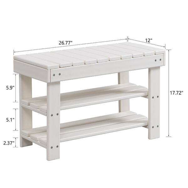 HDPE Outdoor Storage Bench Entryway Shoe Rack Patio Bench - Bed Bath ...
