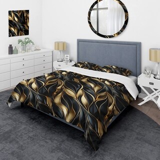 Designart "Opulent Black And Gold Glamour Pattern" Black Glam Bedding ...