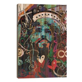 Blue Jesus Print On Wood by Gabriel Cozzarelli - Multi-Color - Bed Bath ...