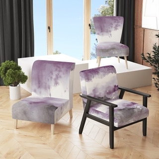 Designart "Midnight At The Lake III Amethyst And Grey" Upholstered ...