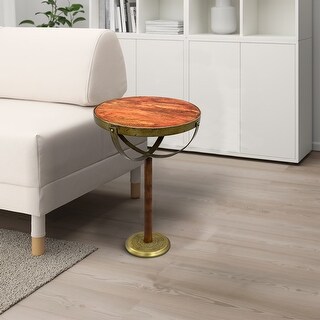 13 Inch Drink End Table, Etched Design,Martini Glass Shape, Antique ...