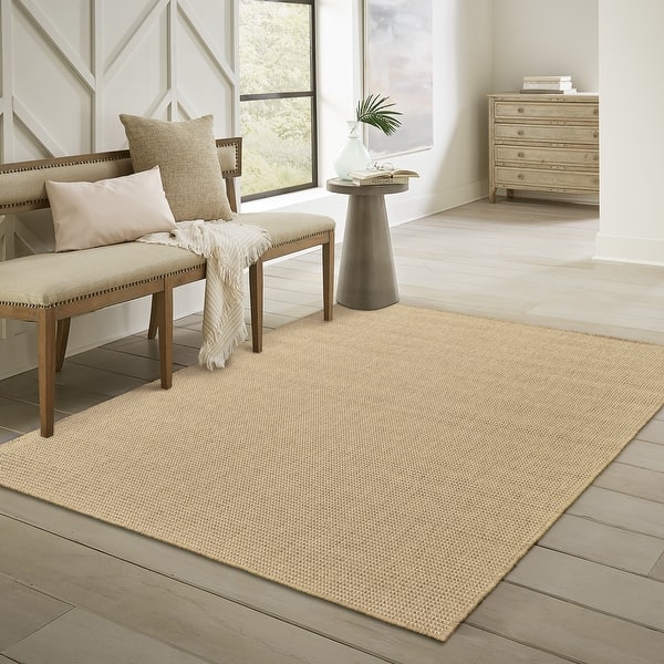 solid light brown rug