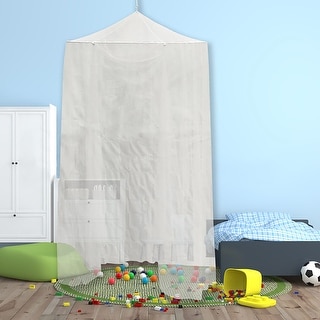 Just Relax Indoor-Outdoor Extra-Large Round Canopy Mosquito Net, White ...