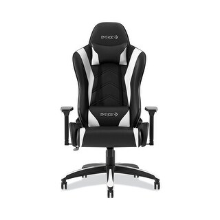 Vartan Bonded Leather Gaming Chair, White/Black Seat - Black - Bed Bath ...