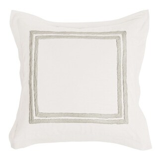 Lenz 26 Inch Cotton Euro Pillow Sham with Hand Stitched Embroidery ...