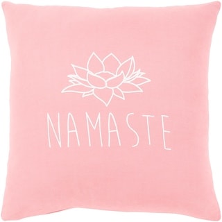 Artistic Weavers Blessed Pink "Namaste" Throw Pillow Cover (20" x 20 ...