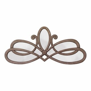 21" Transitional Wood Scroll Mirror Brown/Distressed Gray - 20"x46 ...