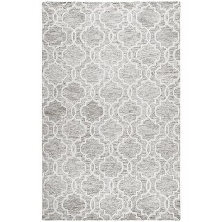 8' X 10' Gray And Ivory Wool Geometric Tufted Handmade Stain Resistant ...