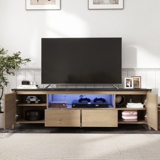 70 Inches Modern TV stand with LED Lights - Bed Bath & Beyond - 39135065