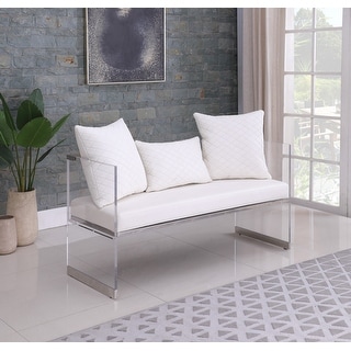 Somette Contemporary Acrylic Bench with Upholstered Seat - Bed Bath ...