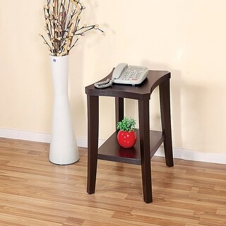 Livingroom Chairside Table, Small Display Table with Bottom Shelve in ...