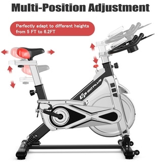 Goplus Indoor Stationary Exercise Cycle Bike Bicycle Workout W/ Large ...
