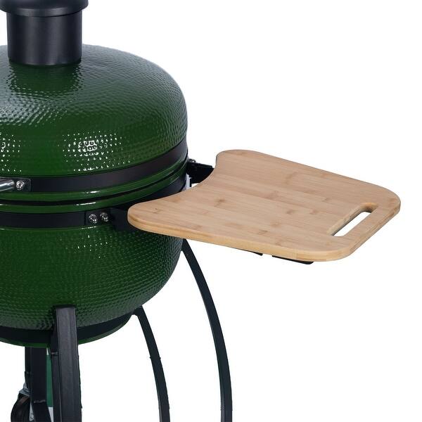 Patio Ceramic Pellet Grill with Gridiron Double Ceramic Liner 4-in-1 ...