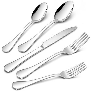 Stainless Steel Silverware Set, 60-Piece Fancy Flatware Cutlery Set for ...