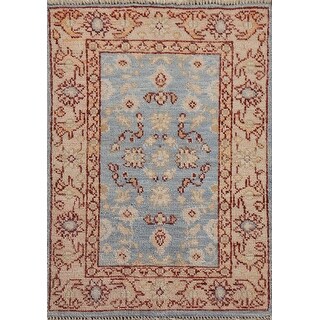 Light Blue Oushak Vegetable Dye Rug Handmade Wool Carpet - 2'0"x 2'11 ...