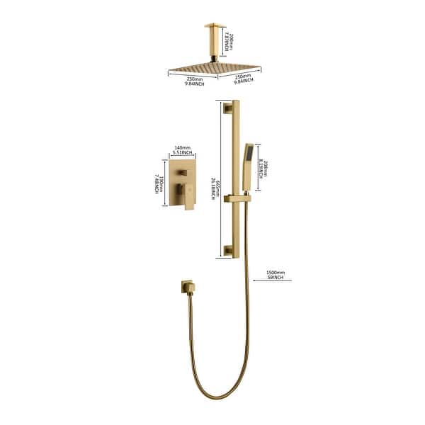 2 Function 10- Wall Mounted Dual Shower Heads Shower System With ...
