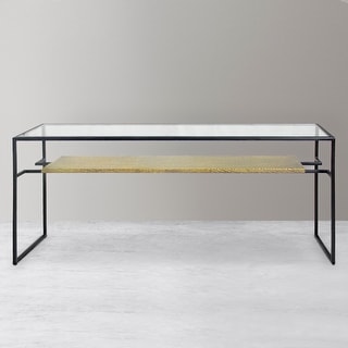 Orlando Cooper Console Table with Brass Cladded Shelf - Bed Bath ...