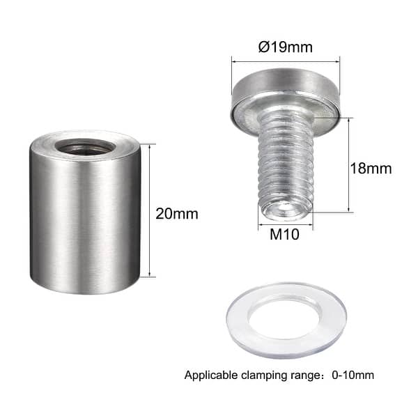 Sign Standoffs Mounts Wall Glass Standoff Advertising Nails 19mm x 25mm ...