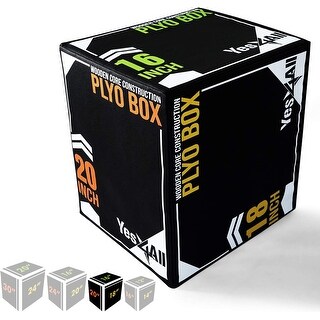 3-in-1 Soft Plyo Box Wooden Core, Foam for Exercise, Crossfit, 20" 18 ...