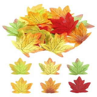 Fake Fall Leaves, 300 Pack Artificial Maple Leaves, Style 9 ...