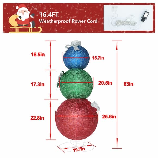 VEIKOUS 5 ft. LED Ornament Stack Christmas Holiday Decoration - Bed ...